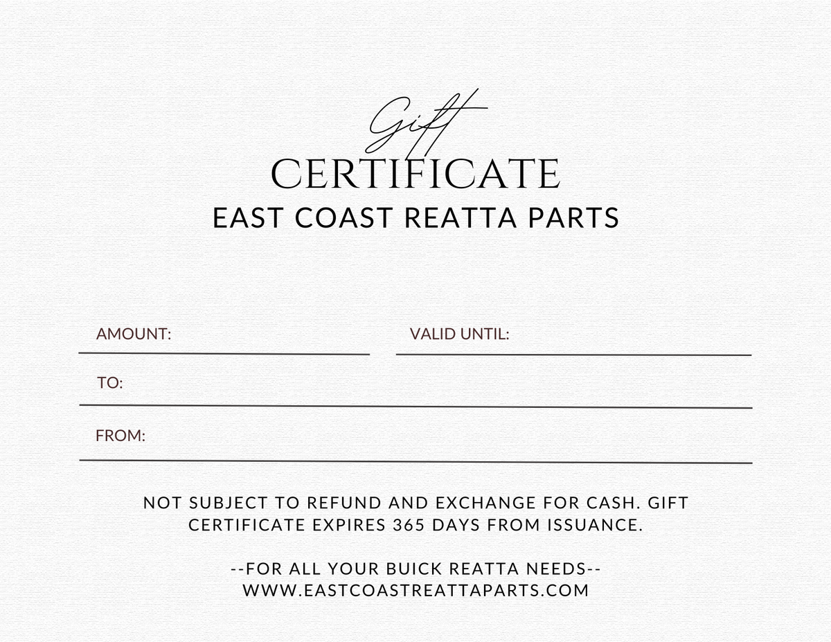 ECRP Gift Card – East Coast Reatta Parts